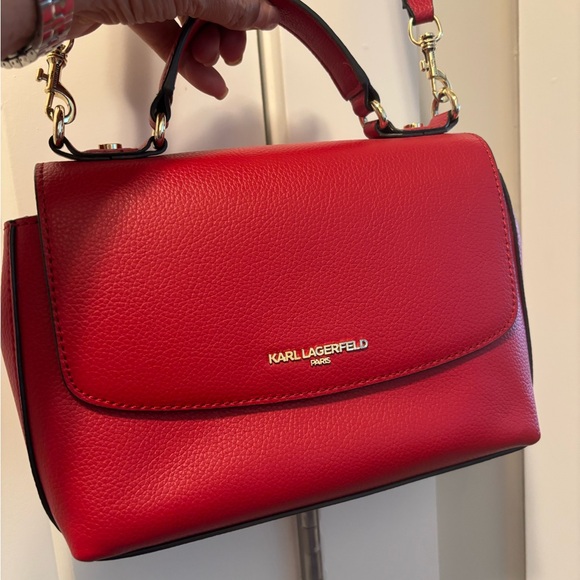 Karl Lagerfeld | Bags | Karl Lagerfeld Vibrant Red Satchel | Poshmark